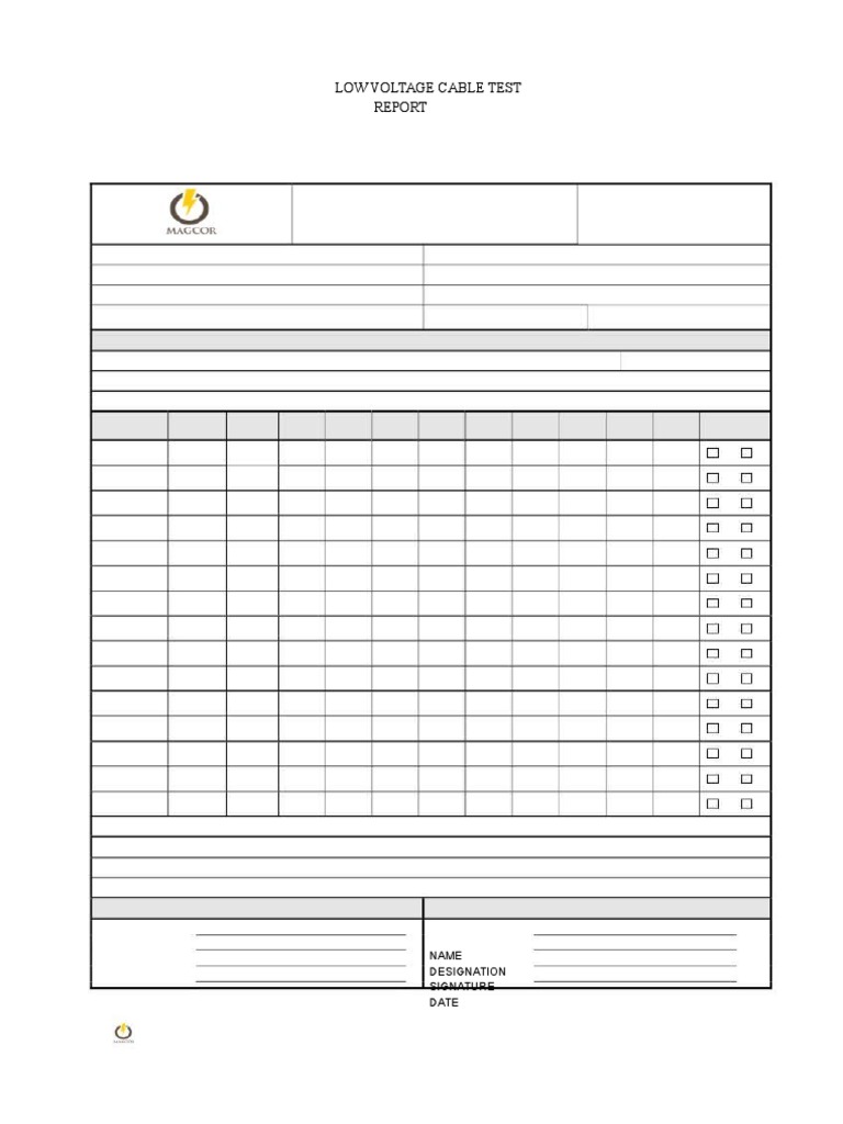 Low Voltage Cable Test: Tranx Rotation: CCW Rev | PDF | Electronics ...