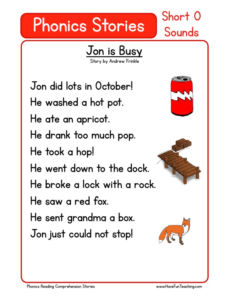 Phonics Stories: Jon is Busy