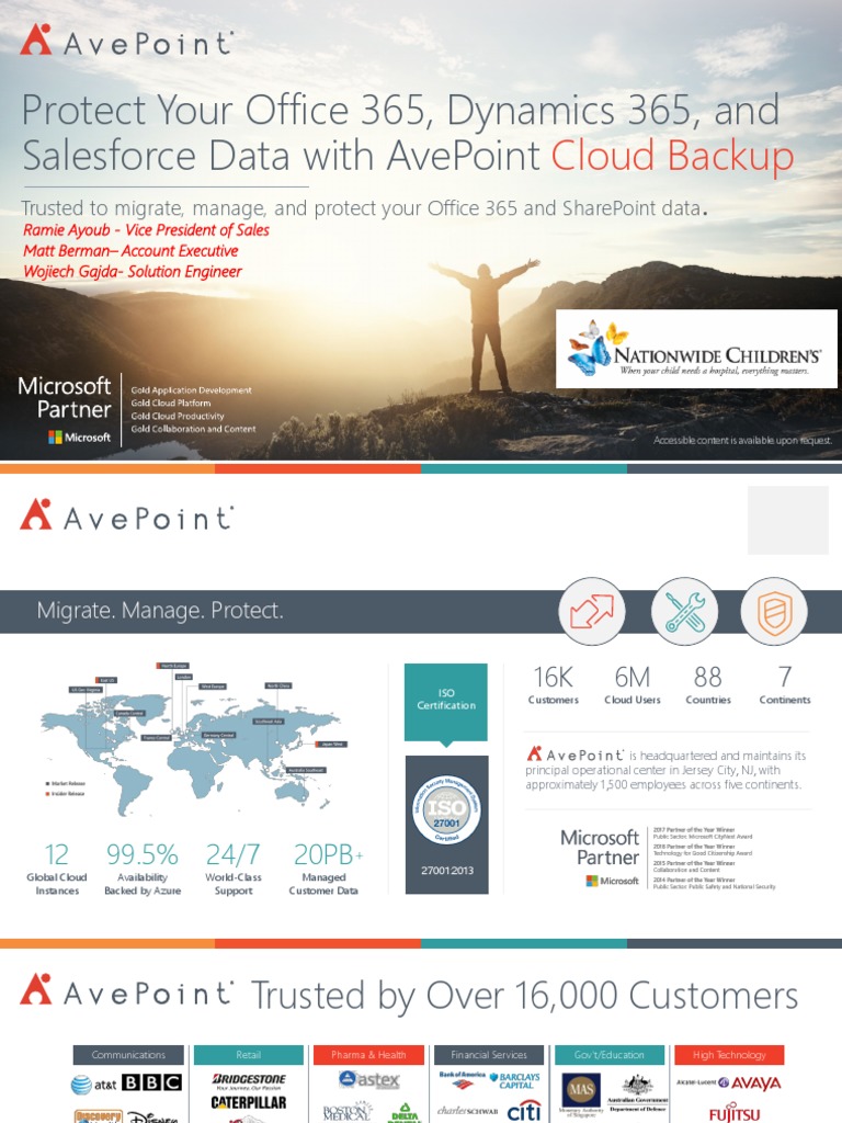 AvePoint Cloud Backup Slide Deck | PDF | Cloud Computing | Office 365