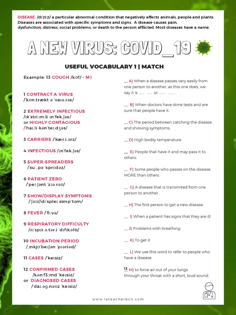 Covid - 19 B2 - C1 Vocabulary Activity | PDF | Intensive Care Unit ...