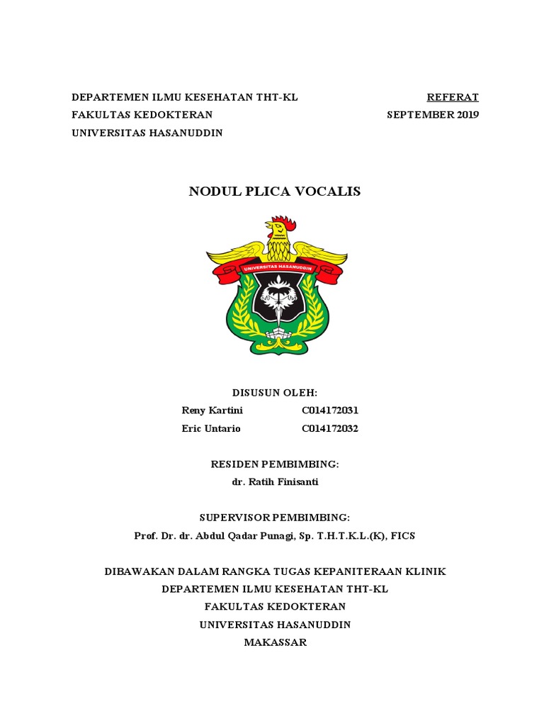 Referat Nodul Plica Vocalis | PDF