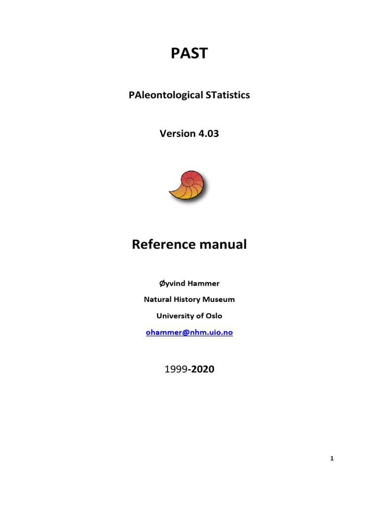 Past4 Manual PDF | PDF | Student's T Test | Spreadsheet