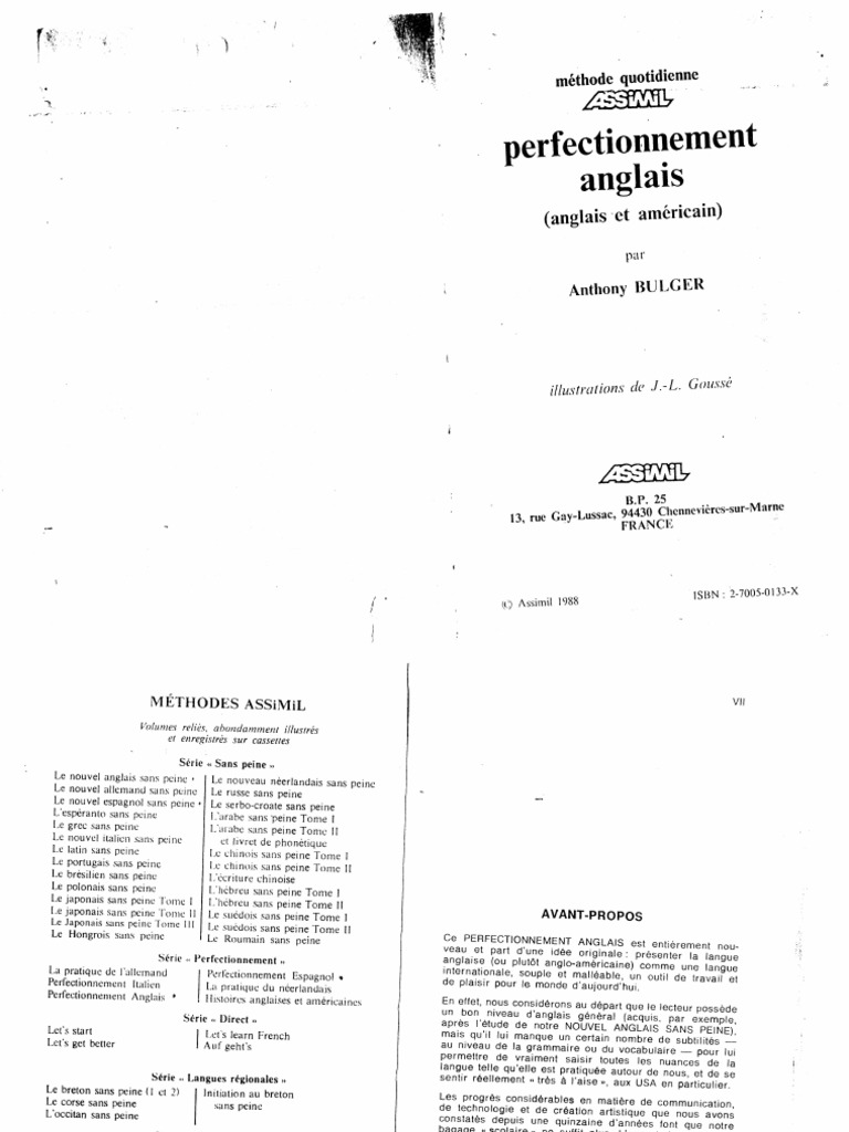 Perfectionnment Anglais Assimil PDF | PDF