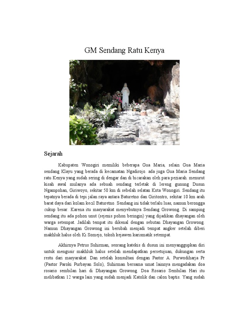 Profile Gua Maria Ratu Kenya | PDF
