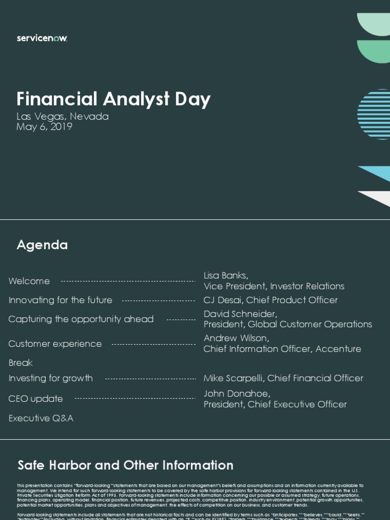 Servicenow 2019 Financial Analyst Day | PDF | Economies | Business