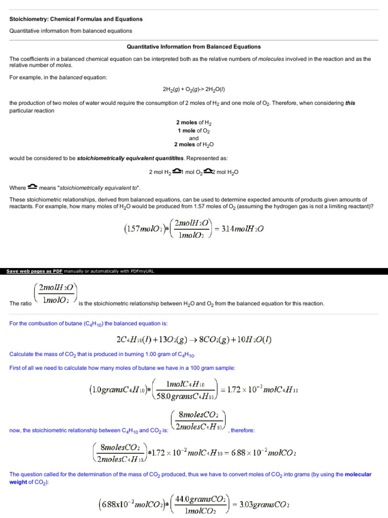 Stoichiometry Basics for Chemistry Students | PDF | Stoichiometry ...
