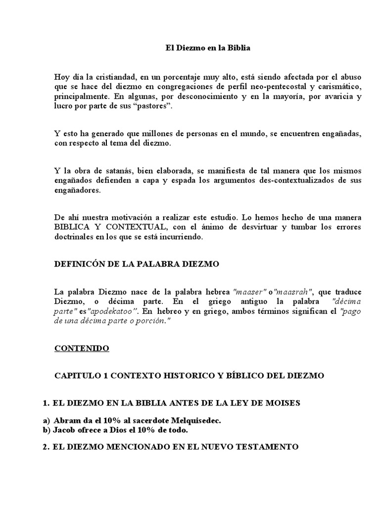 El Diezmo en la Biblia: Análisis y Contexto | PDF | Diezmo | Abrahán