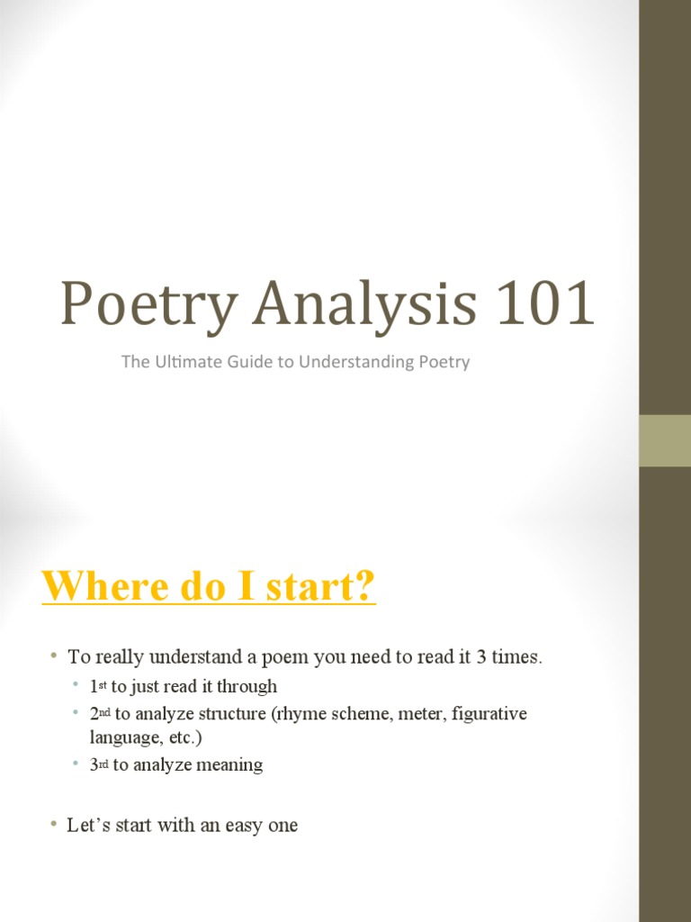 Poetry Analysis 101: The Ultimate Guide To Understanding Poetry | PDF ...