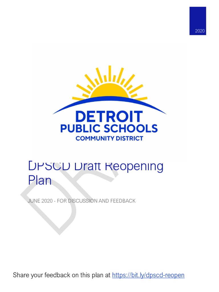 DPSCD Official Draft Covid Reopening Plan | PDF | Educational Technology | Teachers