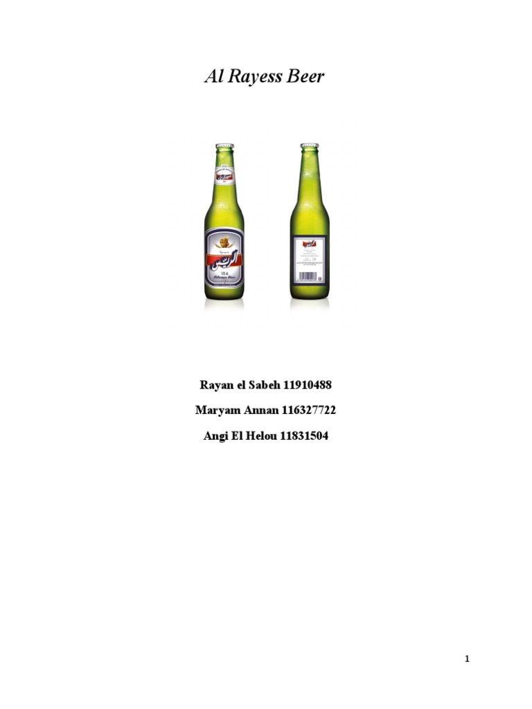 Al Rayess Beer | PDF | Brand | Beer