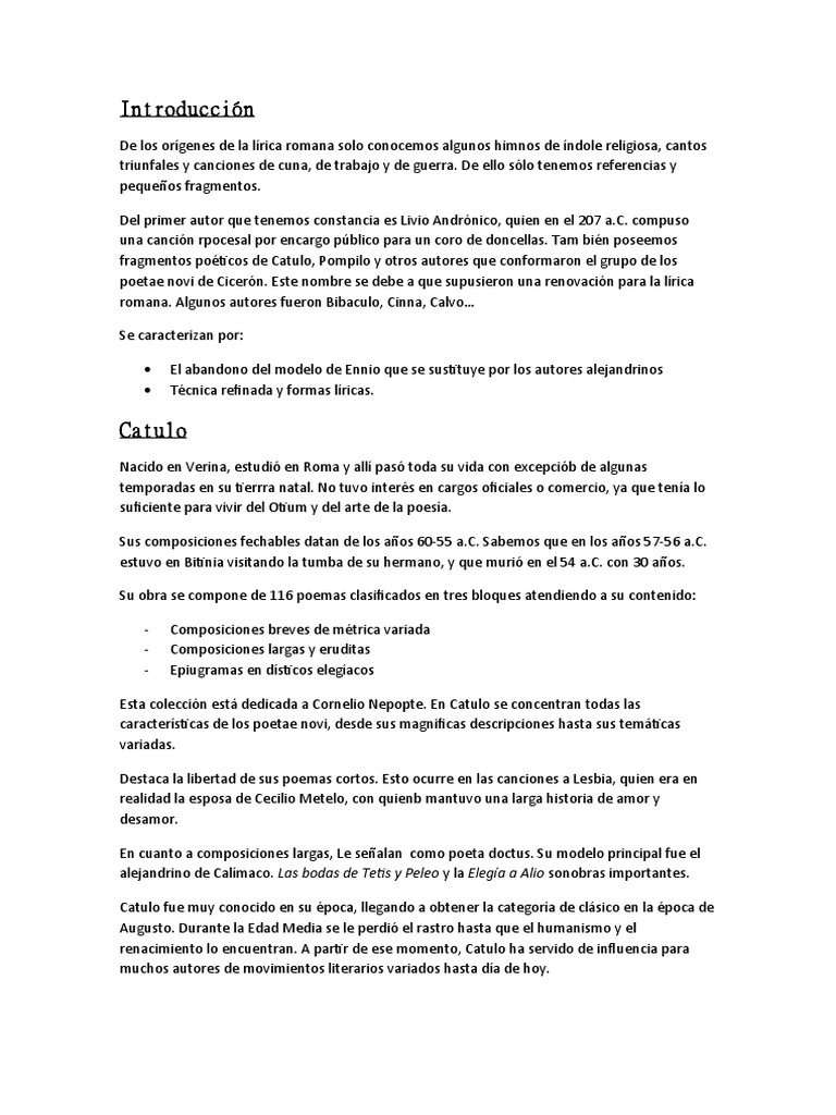 Lirica Catulo y Horacio | PDF | Horacio | Poesía