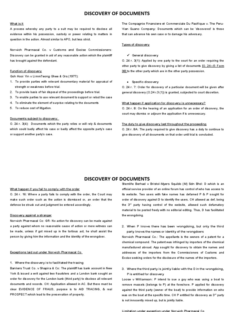 Discovery of Documents | PDF | Discovery (Law) | Lawsuit