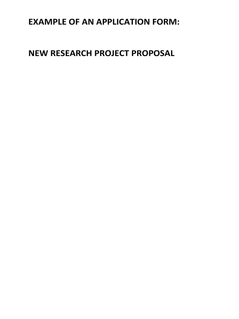 Research Proposal Application Example | PDF