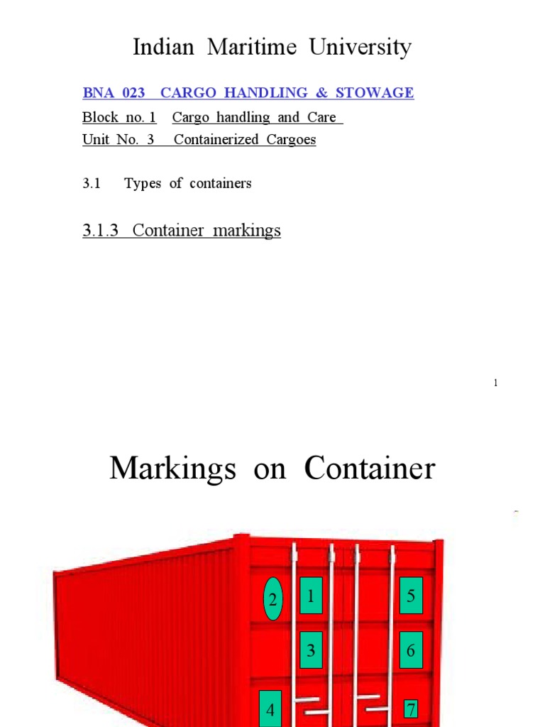 3 Container Markings | PDF | Cargo | Containerization