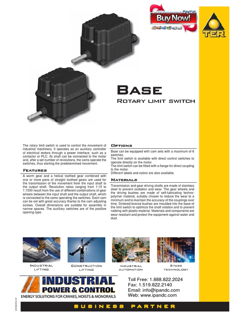 Rotary Limit Switch: Business | PDF | Switch | Transmission (Mechanics)