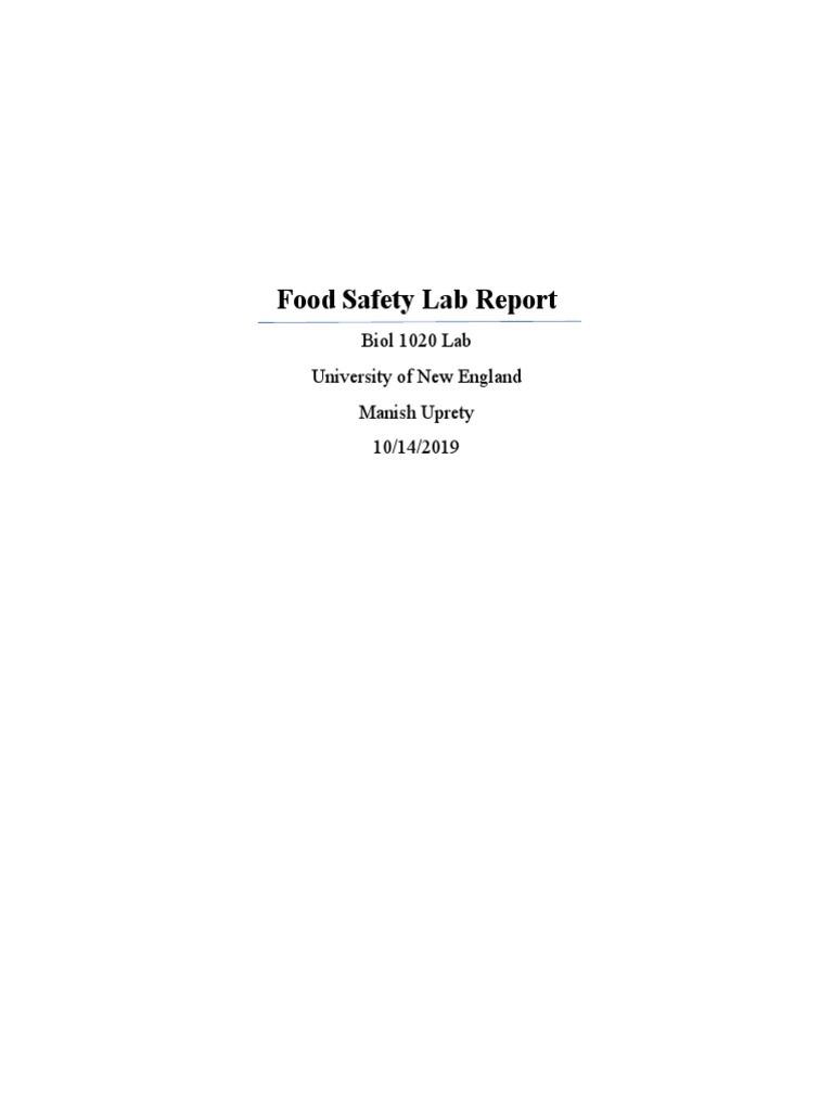 Food Safety Microbiology Experiment | PDF | Foodborne Illness | Food Safety