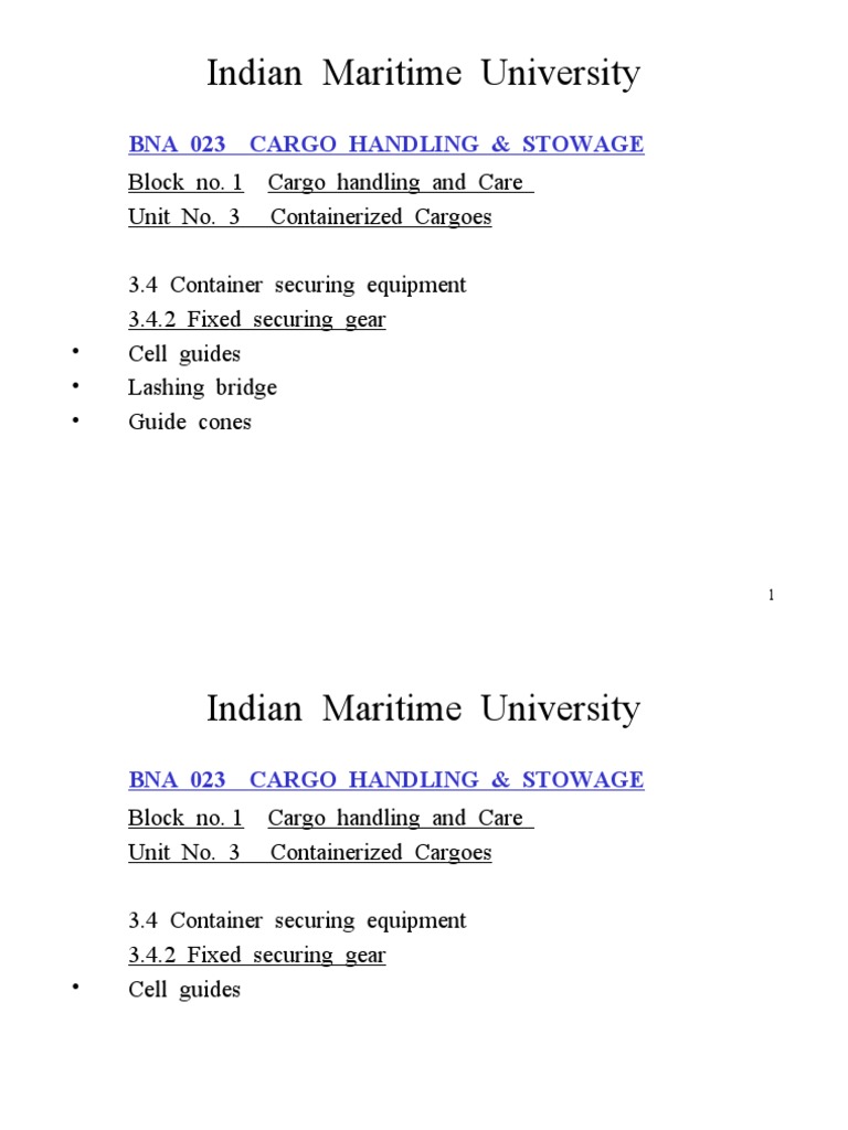 Container Securing Equipment Overview | PDF | Shipping | Consumer Goods