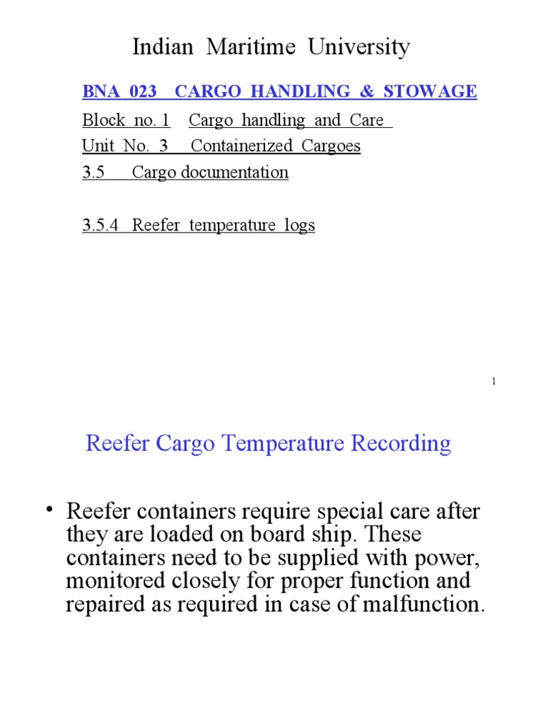 4 Reefer Temperature Logs | PDF