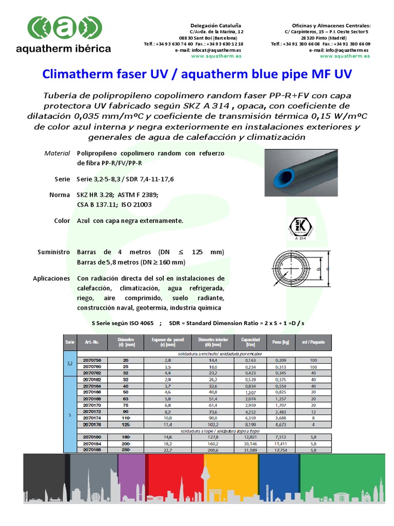 Aquatherm Blue Pipe MF UV | Descargar gratis PDF | Termodinámica | Transferencia de calor