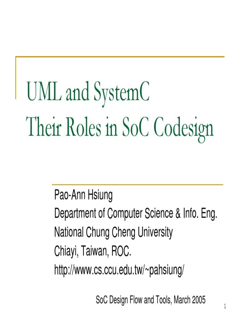 Uml Systemc Pdf Pdf Conceptual Model Unified Modeling Language