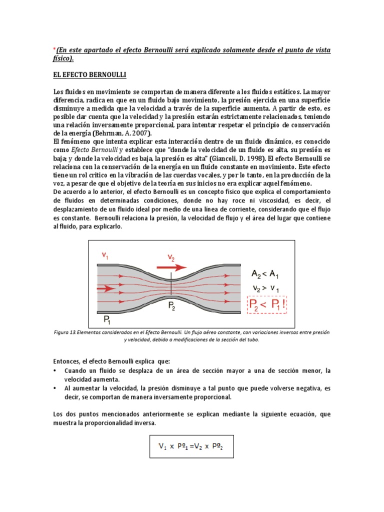 Efecto Bernoulli | PDF | Avión | Mecánica de Medios Continuos