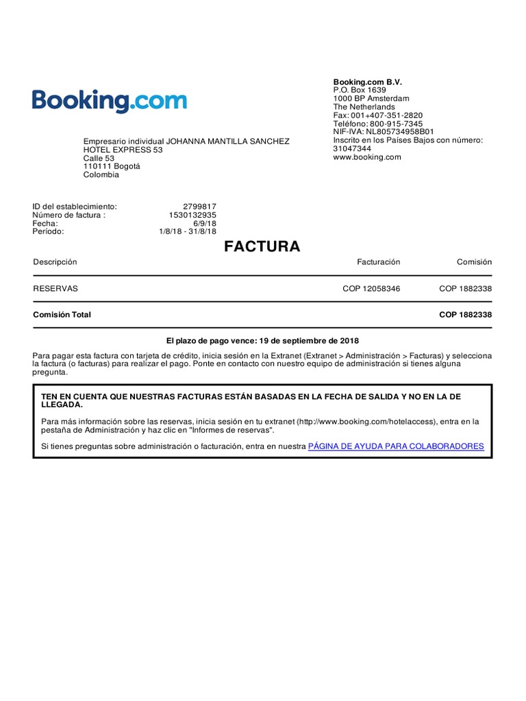 Factura Booking | PDF
