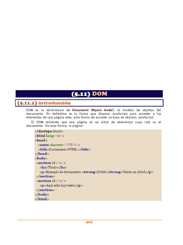 DOM Basico | PDF | Modelo de objeto de documento | HTML