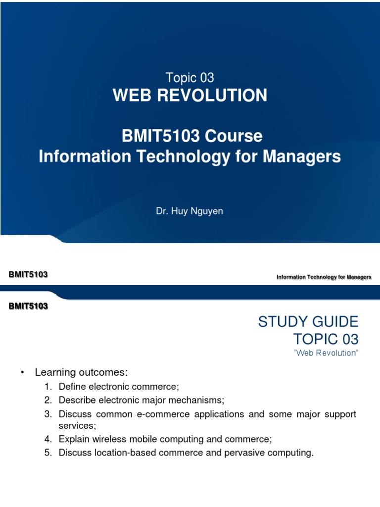Topic 03 - Web Revolution | PDF | E Commerce | Electronic Business