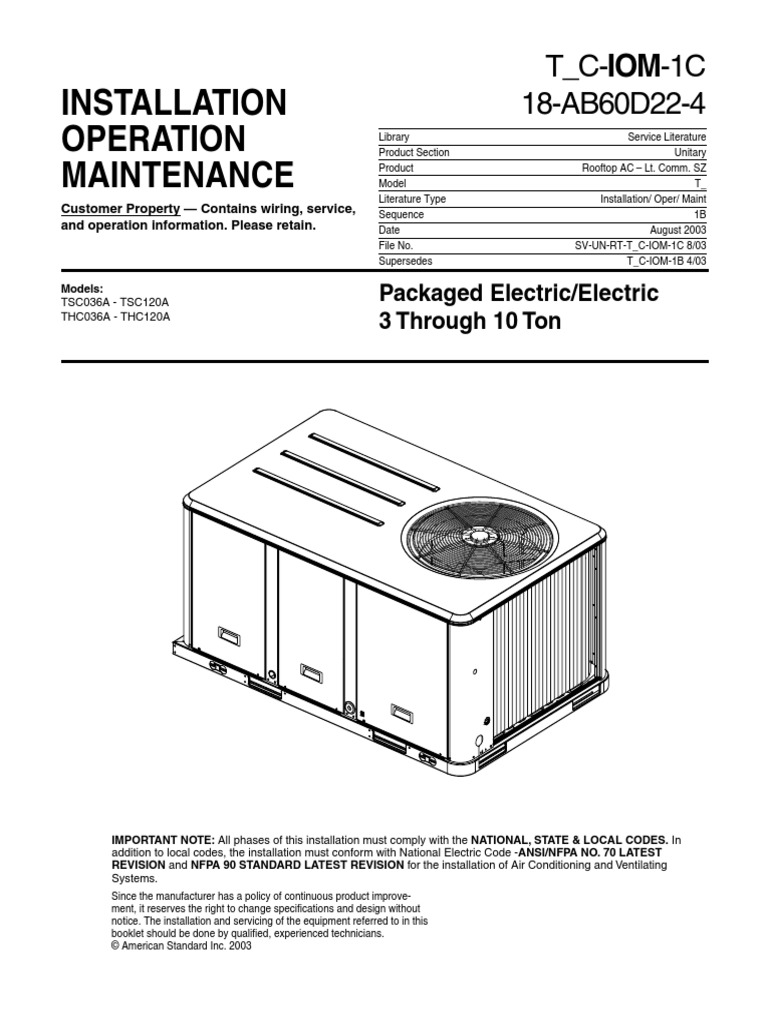 Manual Iom Pdf Pdf Switch Thermostat