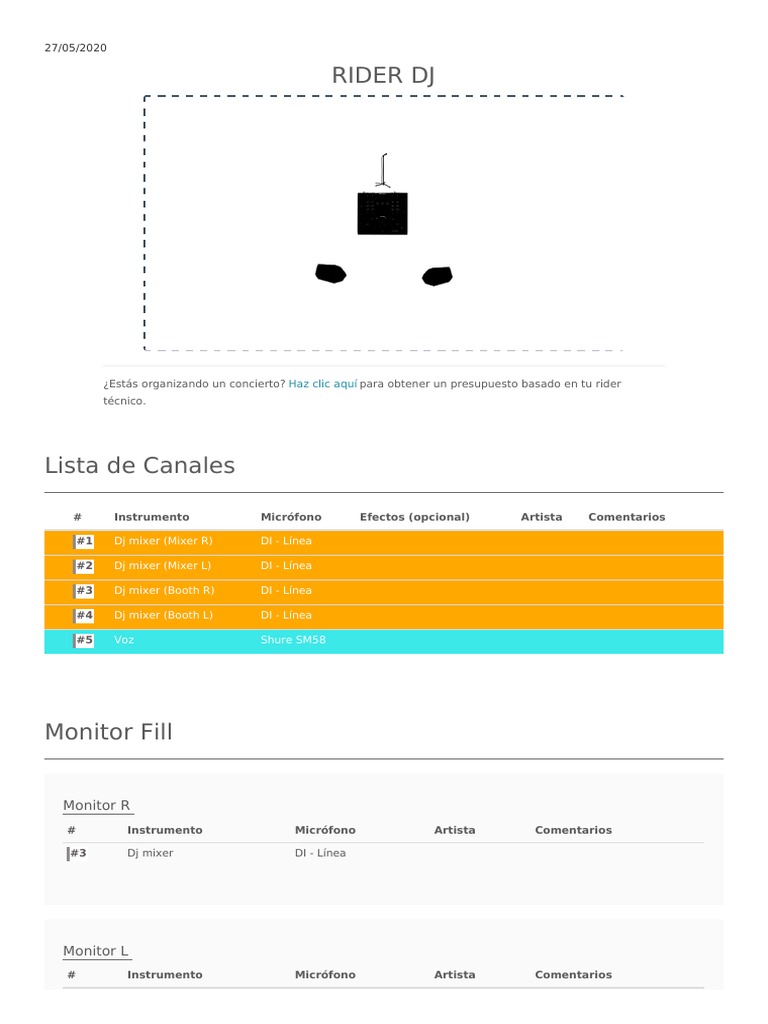 Rider DJ: ¿Estás Organizando Un Concierto? para Obtener Un Presupuesto ...