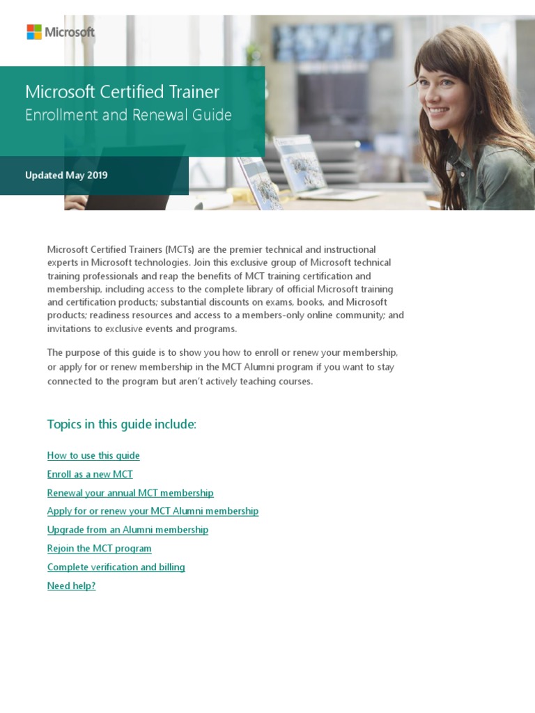 MCT Enrollment and Renewal Guide May 2019 | PDF | Login | Microsoft ...