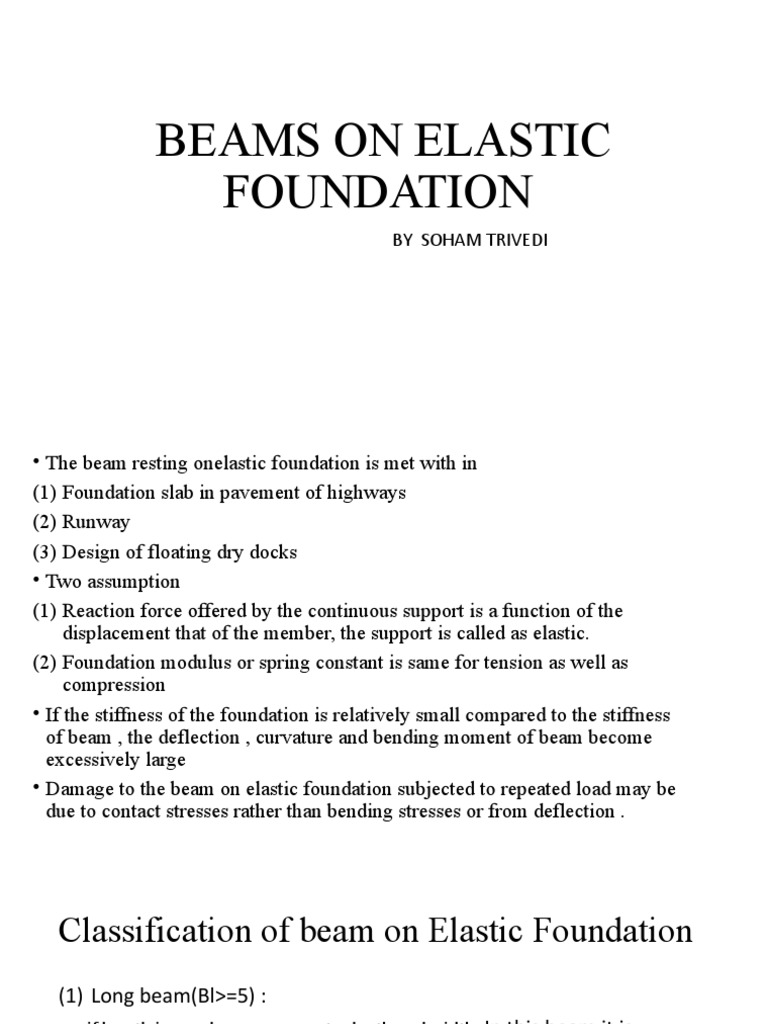 Beams on Elastic Foundations Explained | PDF