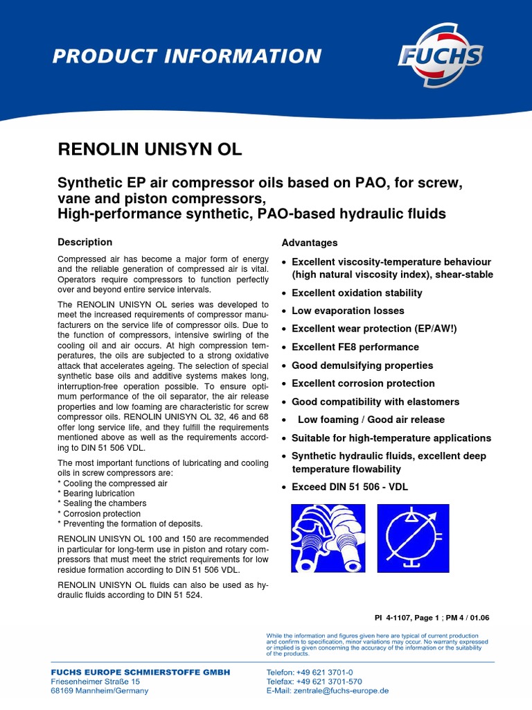 Renolin Unisyn OL | Download Free PDF | Lubricant | Corrosion