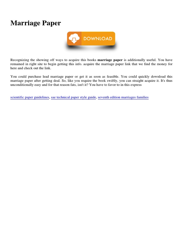 Marriage Paper: Scientific Paper Guidelines Sae Technical Paper Style ...