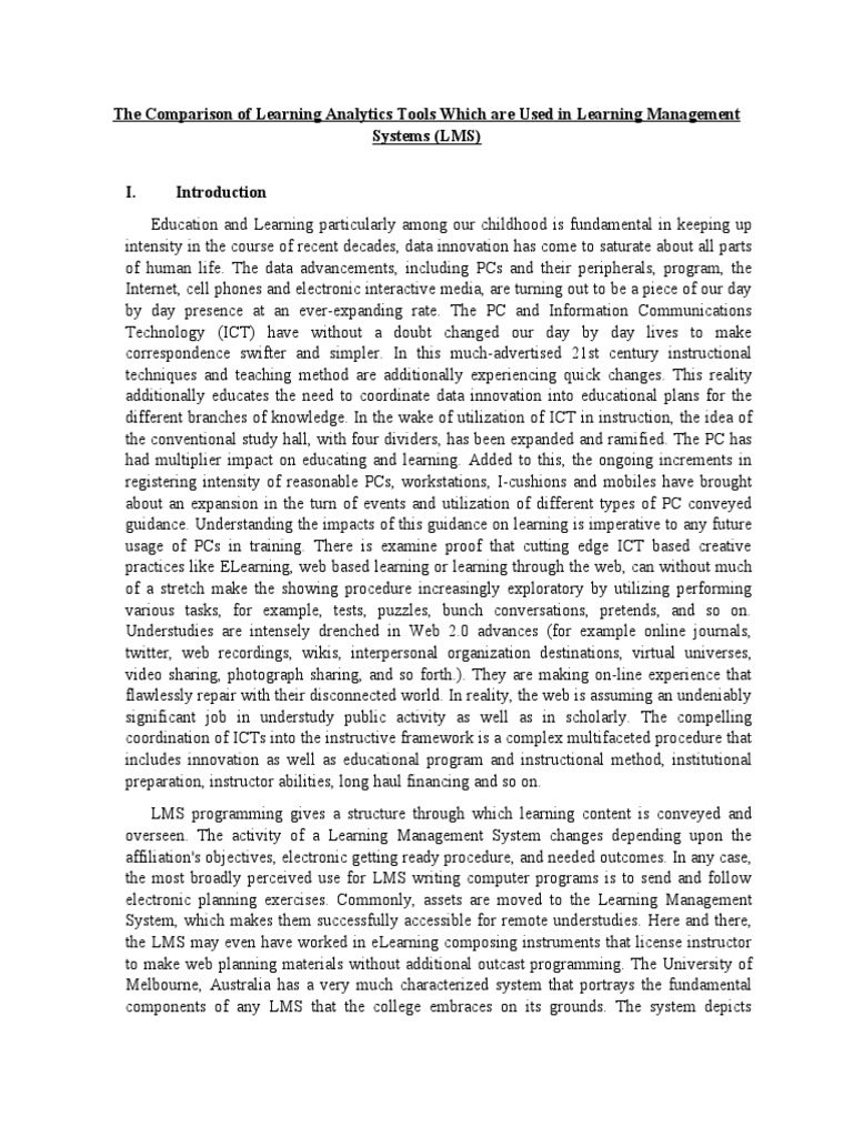 The Comparison of Learning Analytics Tools Which Are Used in Learning ...