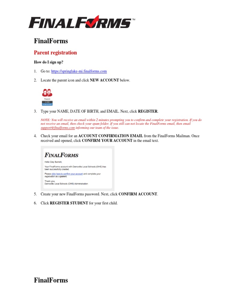Final Forms Parent Playbook | PDF