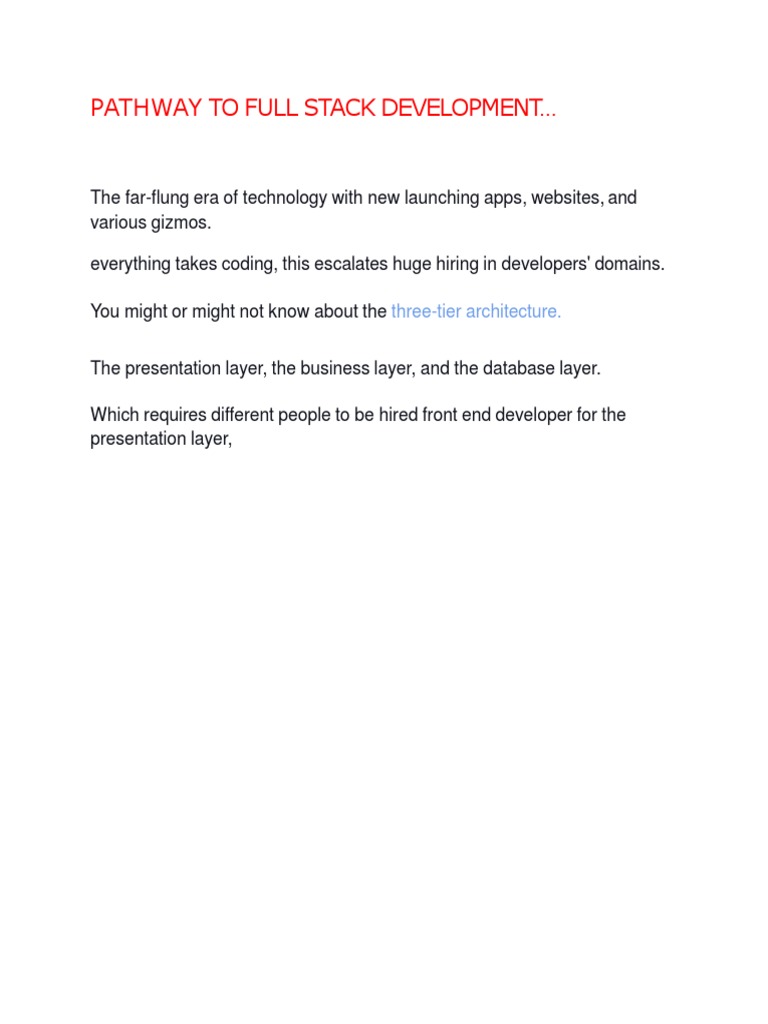 Pathway To Full Stack Development | PDF | Mongo Db | Php