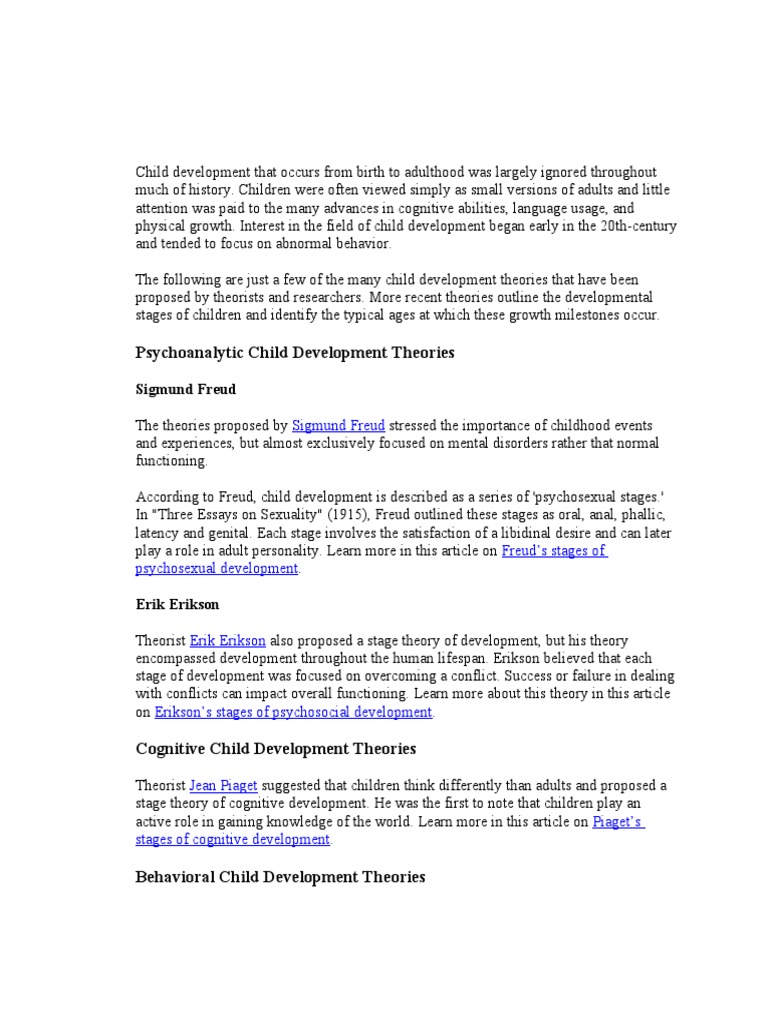 Psychoanalytic Child Development Theories: Sigmund Freud | PDF | Relationships | Child Development