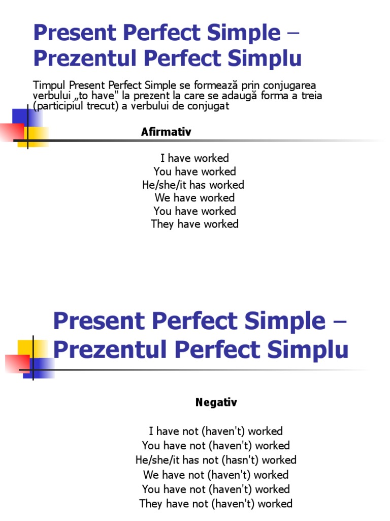 Present Perfect Simple - Prezentul Perfect Simplu | PDF