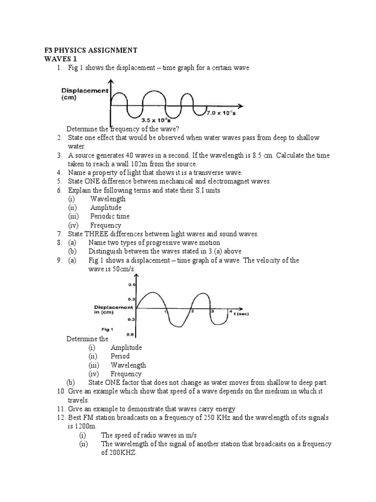 F3 Physics Assignment | PDF