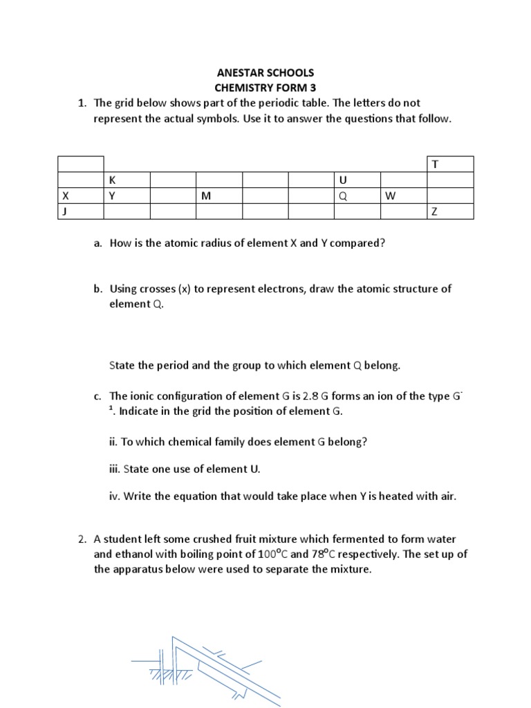 Chemistry Form 3 Exam Questions | PDF | Nitric Acid | Chemical Elements