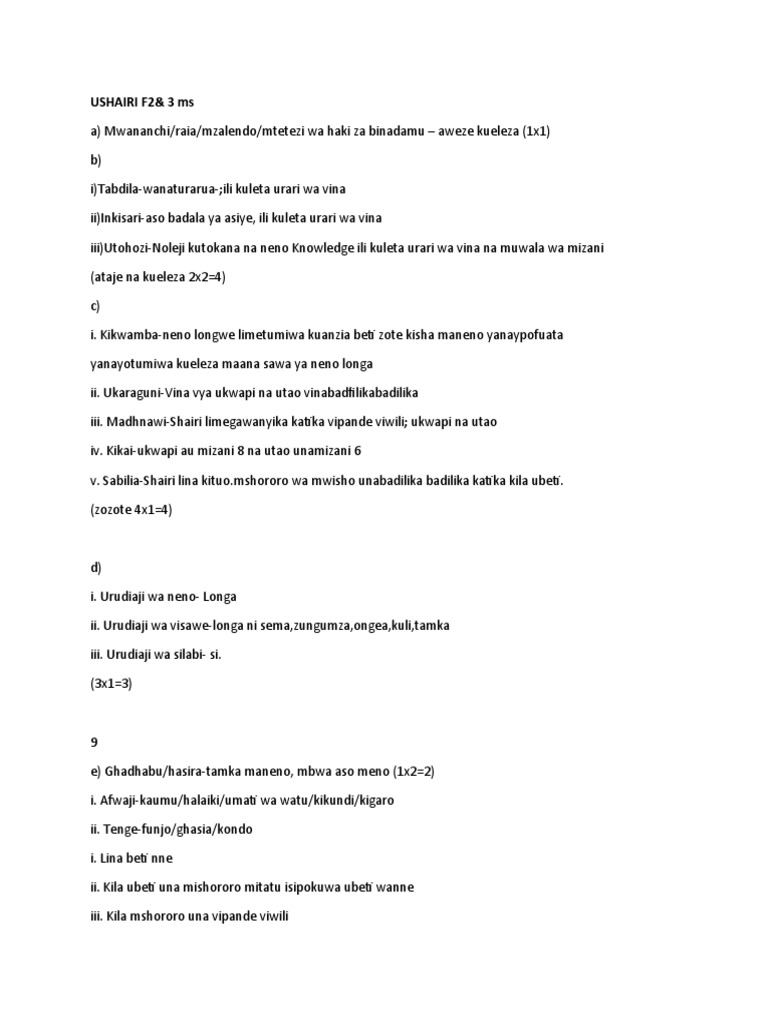 USHAIRI F2&3 Ms | PDF