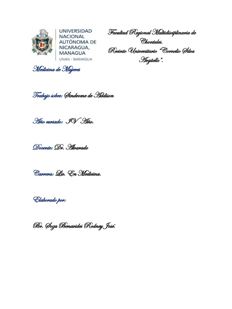 Enfermedad de Addison (Rodney) | PDF | Glándula suprarrenal ...