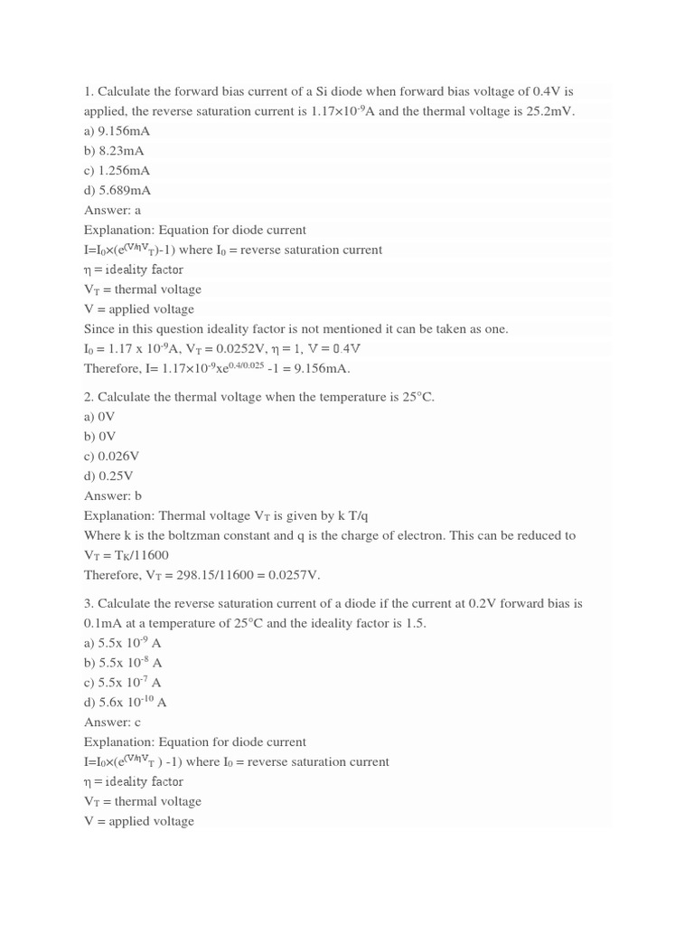 Solved Problems of Diodes and Rectifiers | PDF | Rectifier | P–N Junction
