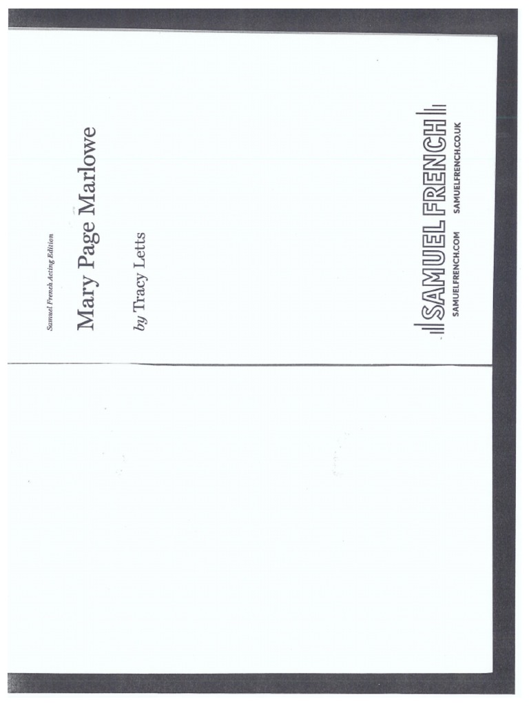 Tracy Letts Mary Page Marlowe | PDF