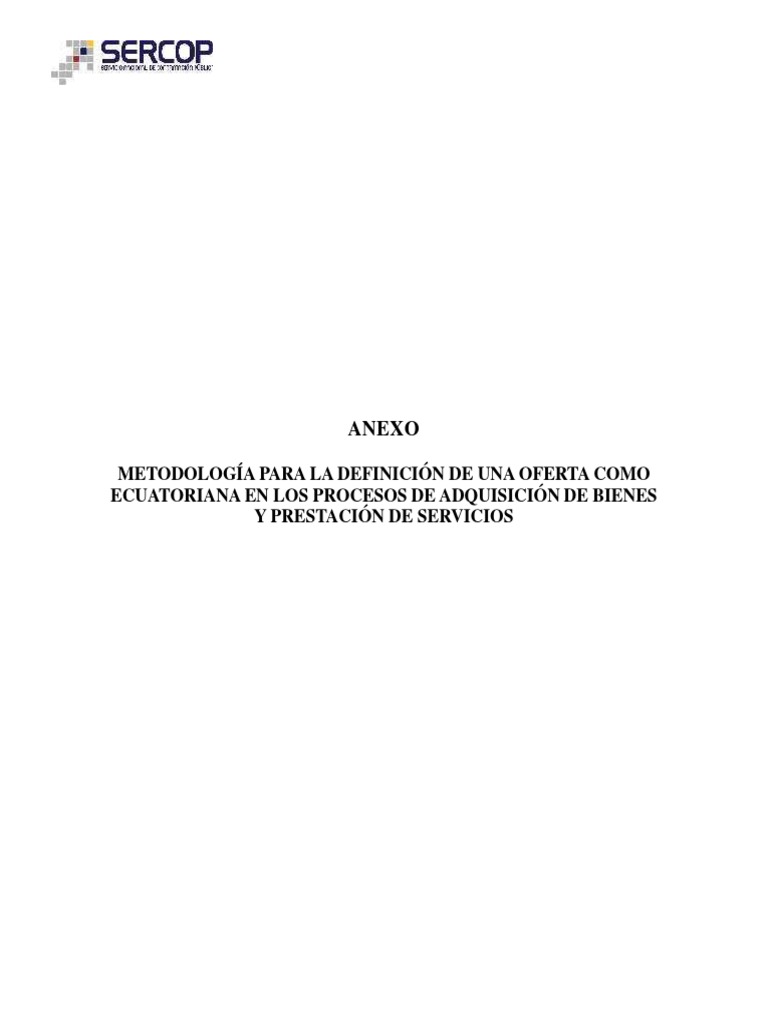 ANEXO 2 Metodología Declaración VAE | PDF | Oferta (economía) | Ecuador