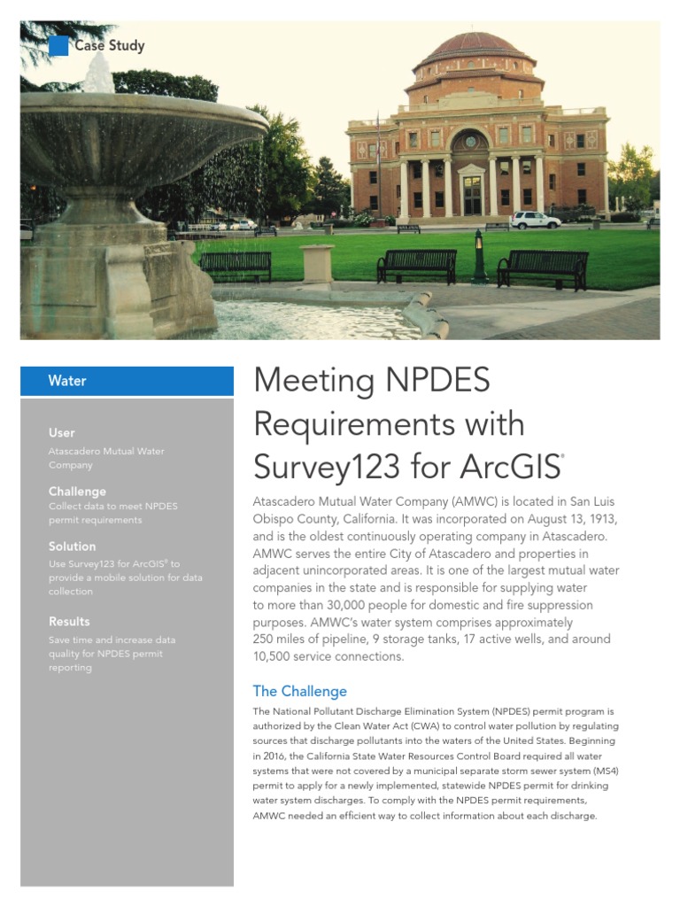 Meeting Npdes Requirements With Survey123 For Arcgis: Case Study | PDF ...
