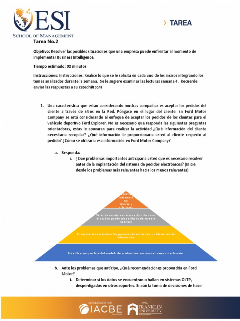 Esquema Tarea Business Intelligence ESI | PDF | Toma de decisiones | Almacén de datos