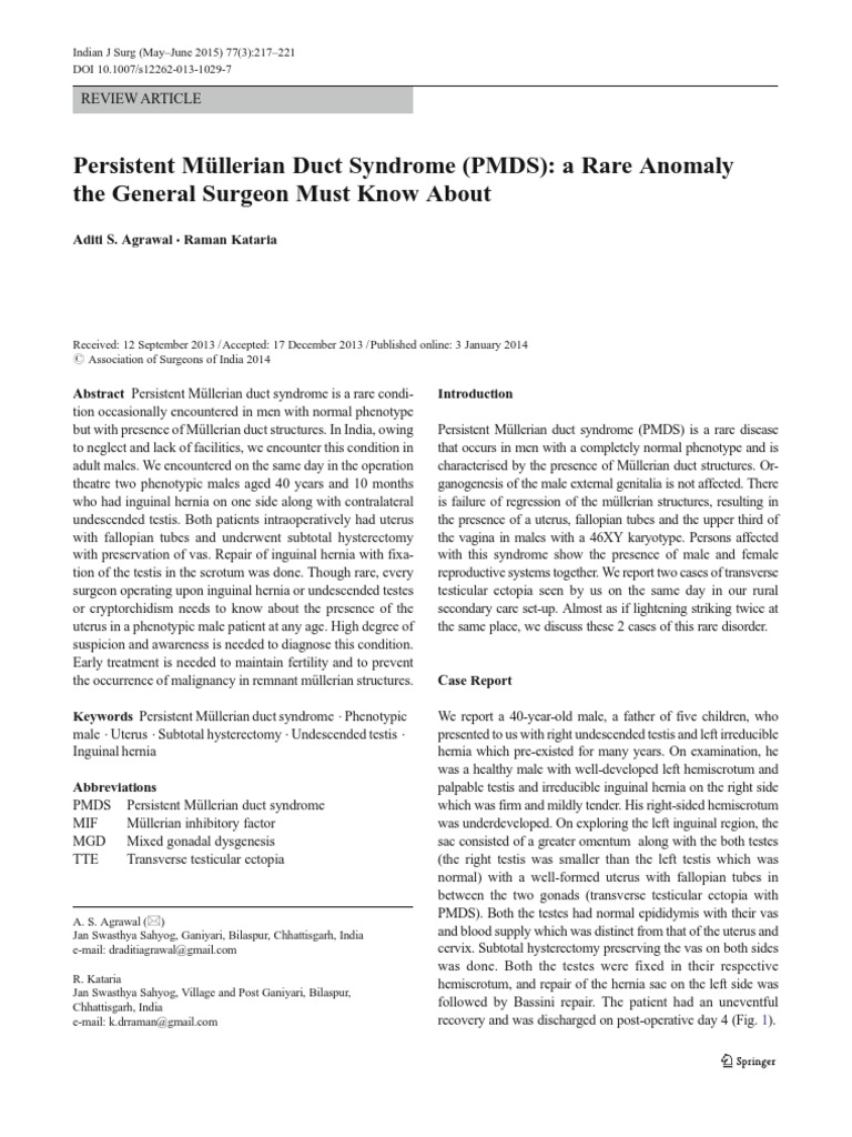 PMDS Review Article 2014 | PDF | Mammal Reproductive System | Anatomy