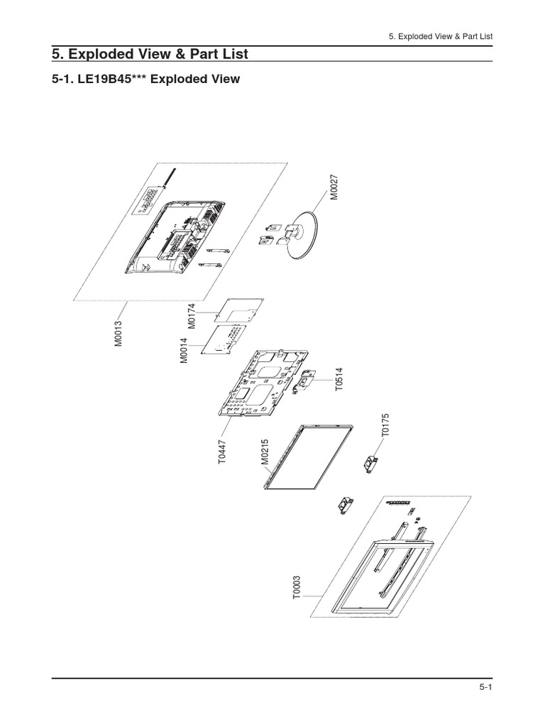 Le19B450C4W Exploded View & Part List | PDF | Units Of Measurement | Physics